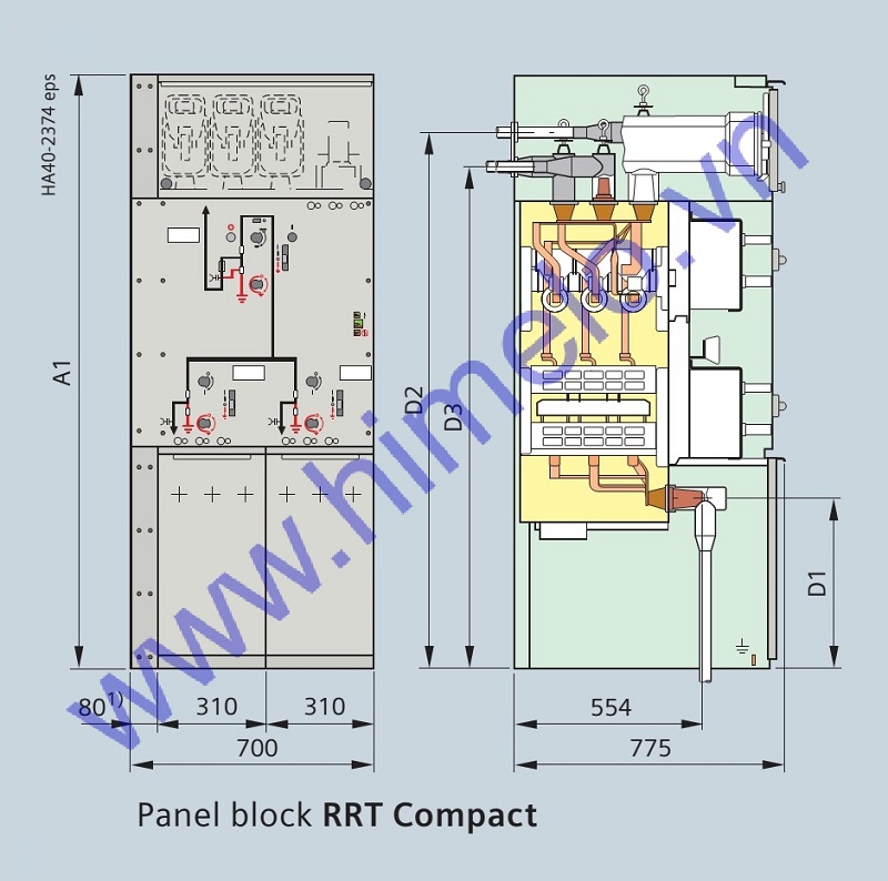 Tủ RMU Siemens 24kV 8DJH - RRT - Compact